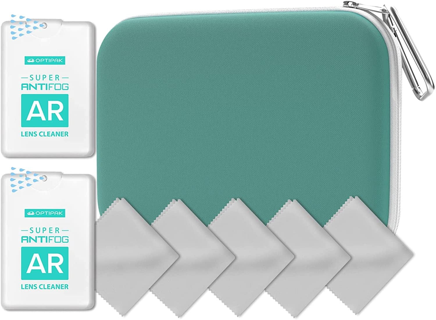 OptiPak Slim Face Mask Storage Case Kit with Anti Fog Spray & Lens ...