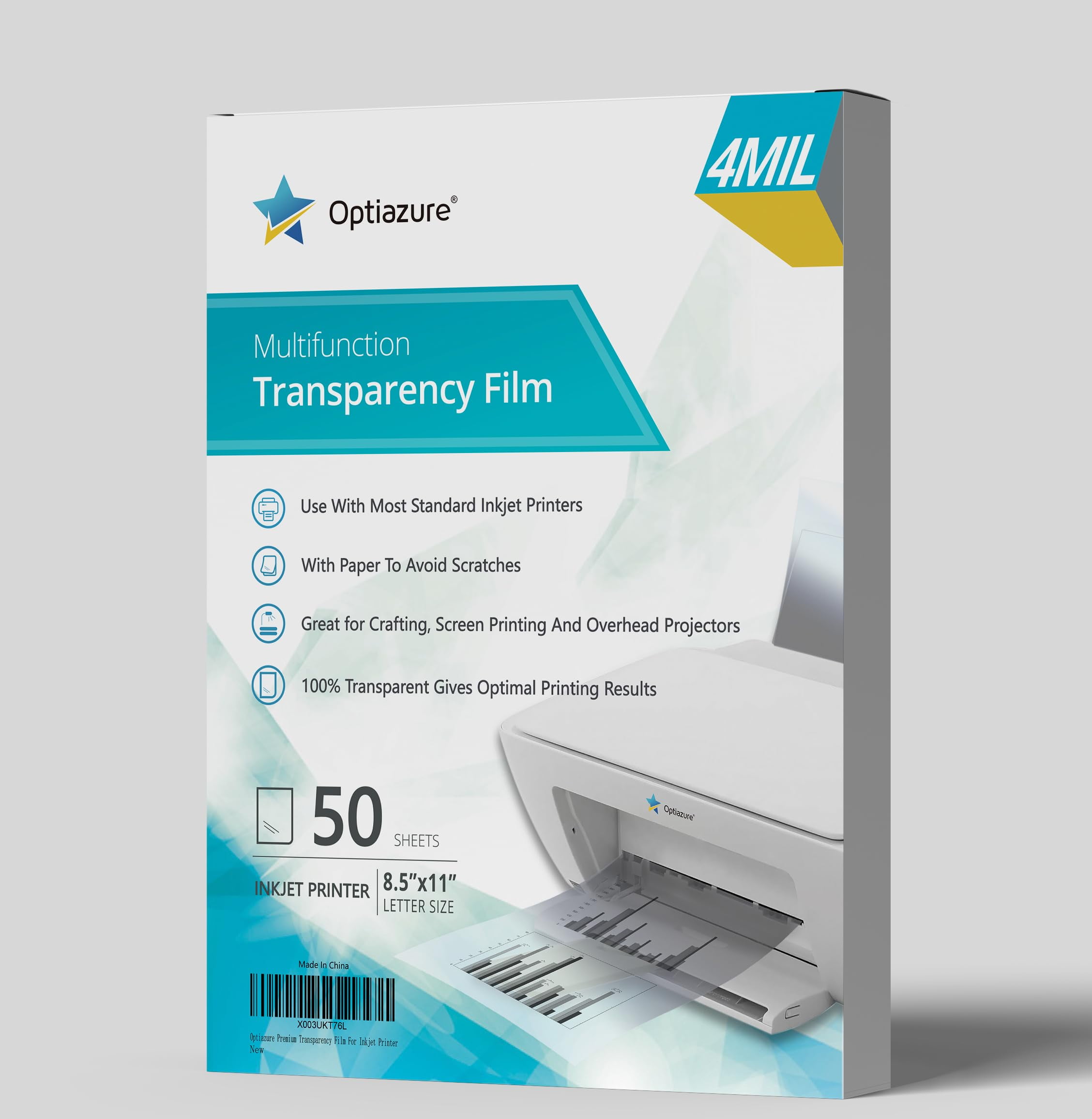 Optiazure Transparency Film, Overhead Projector Film for Inkjet Printer ...