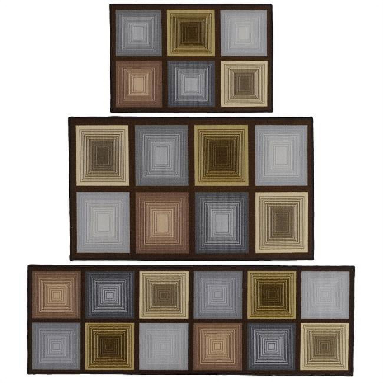 Optic Squares 3 Piece Accent Rug Set - Walmart.com