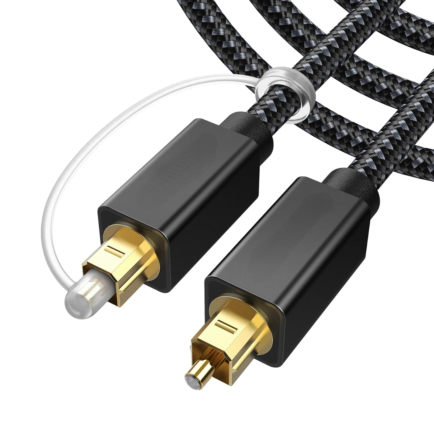 Optical Audio Cable 10ft/3M, Nylon Braided, 24K Gold-Plated, Slim Metal ...