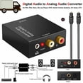 Optical Coax Toslink Digital to Analog Converter RCA L/R Stereo Audio ...