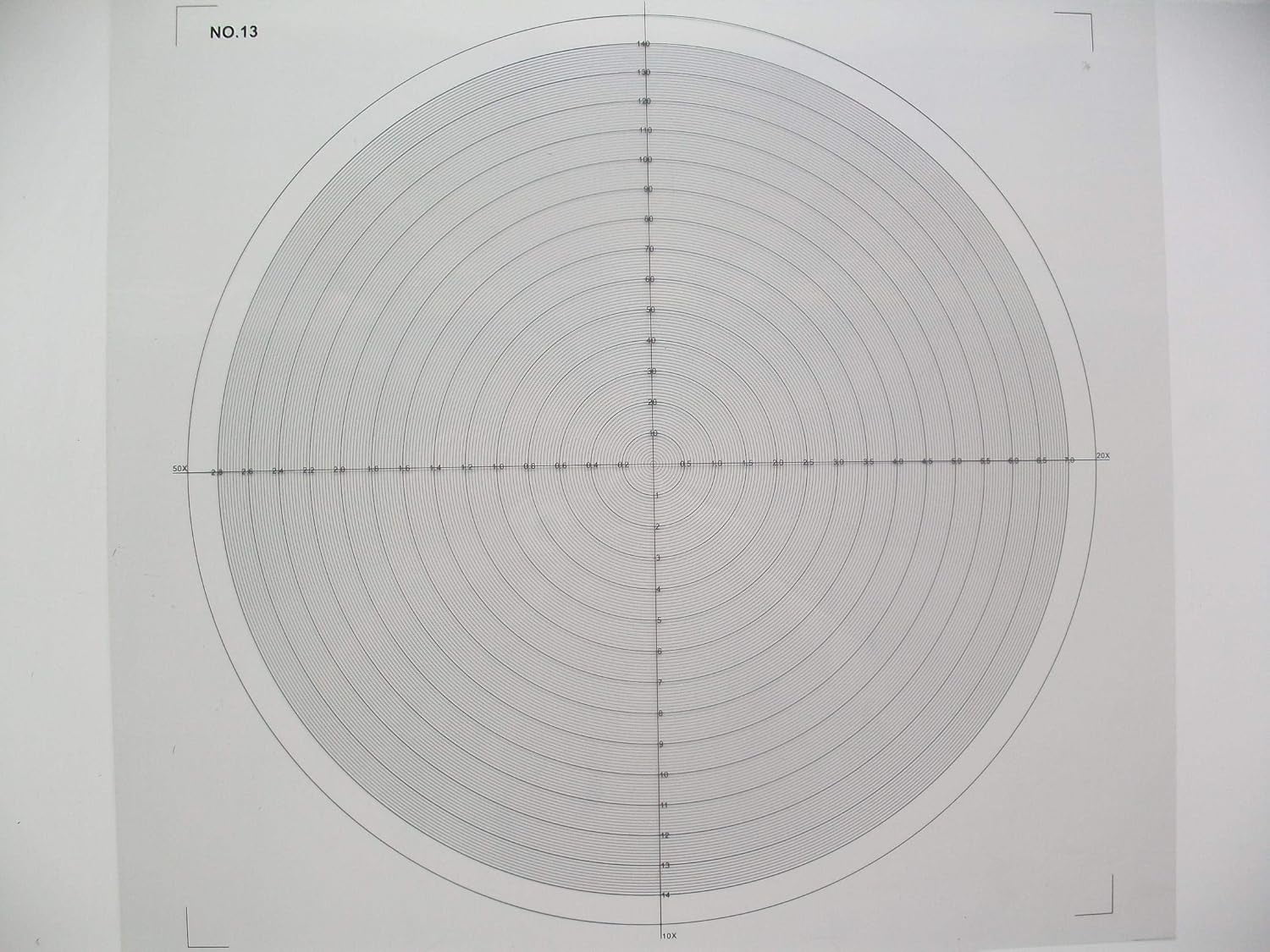 Optical Comparator Chart for Profile Projector Overlay Chart 330mm ...