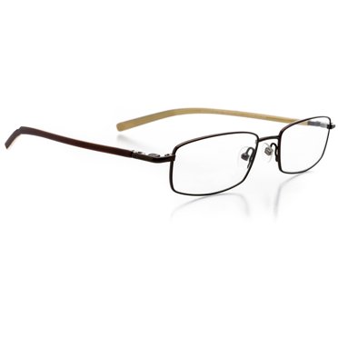 Optical Eyewear - Rectangle Shape, Metal Full Rim Frame - Prescription ...