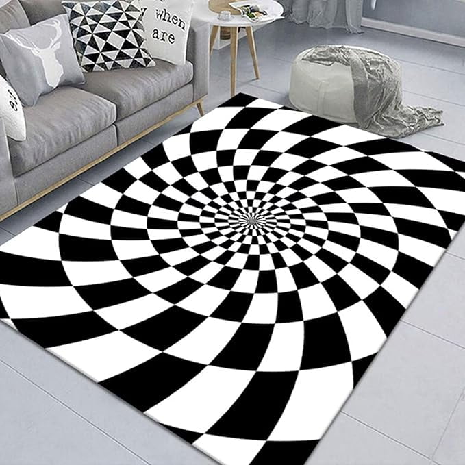 Optical Illusion Area Rug 3D Fun Throw Rugs For Bedroom Living Room ...