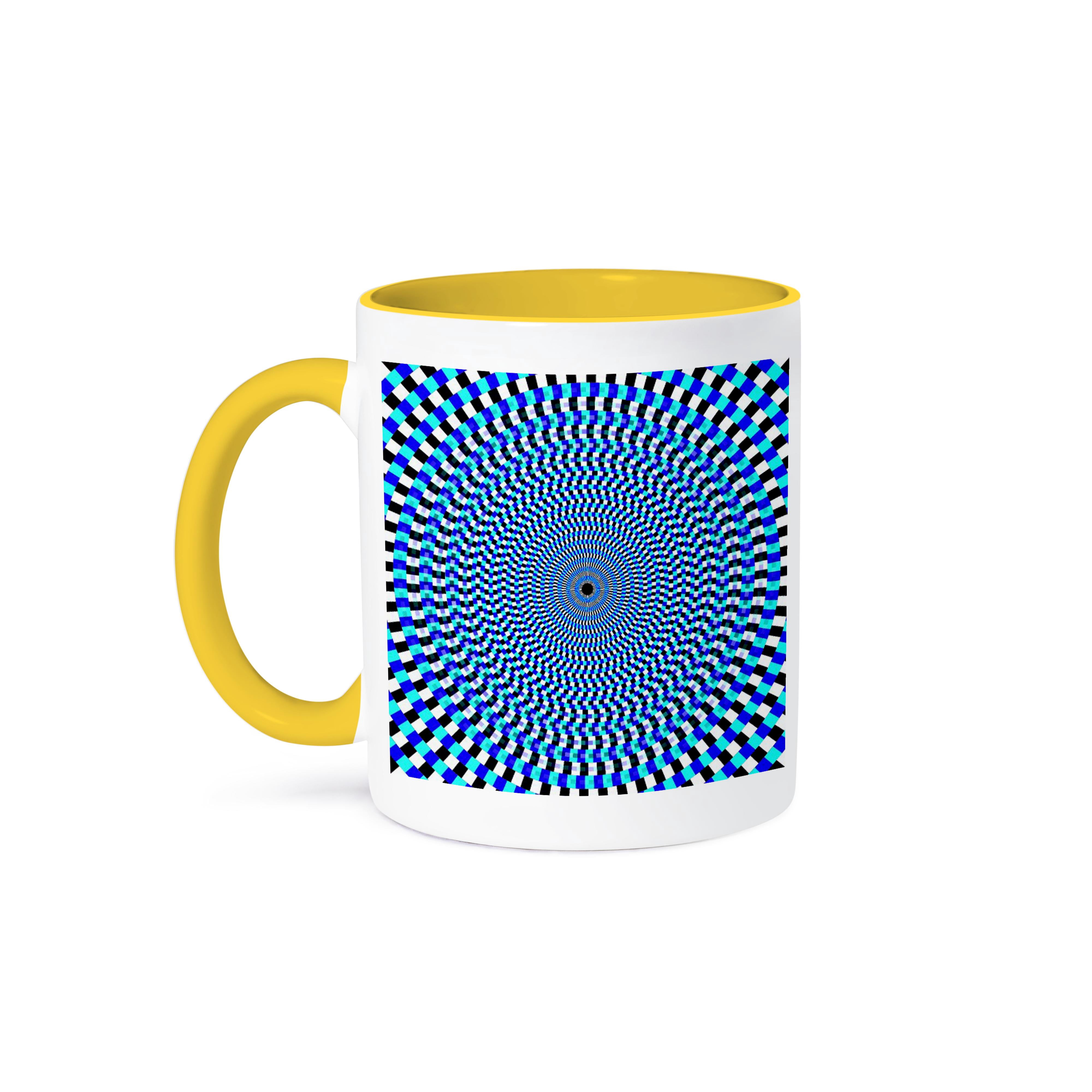 Optical Illusion Blue Pattern That Will Have You Spinning, 15oz Two ...