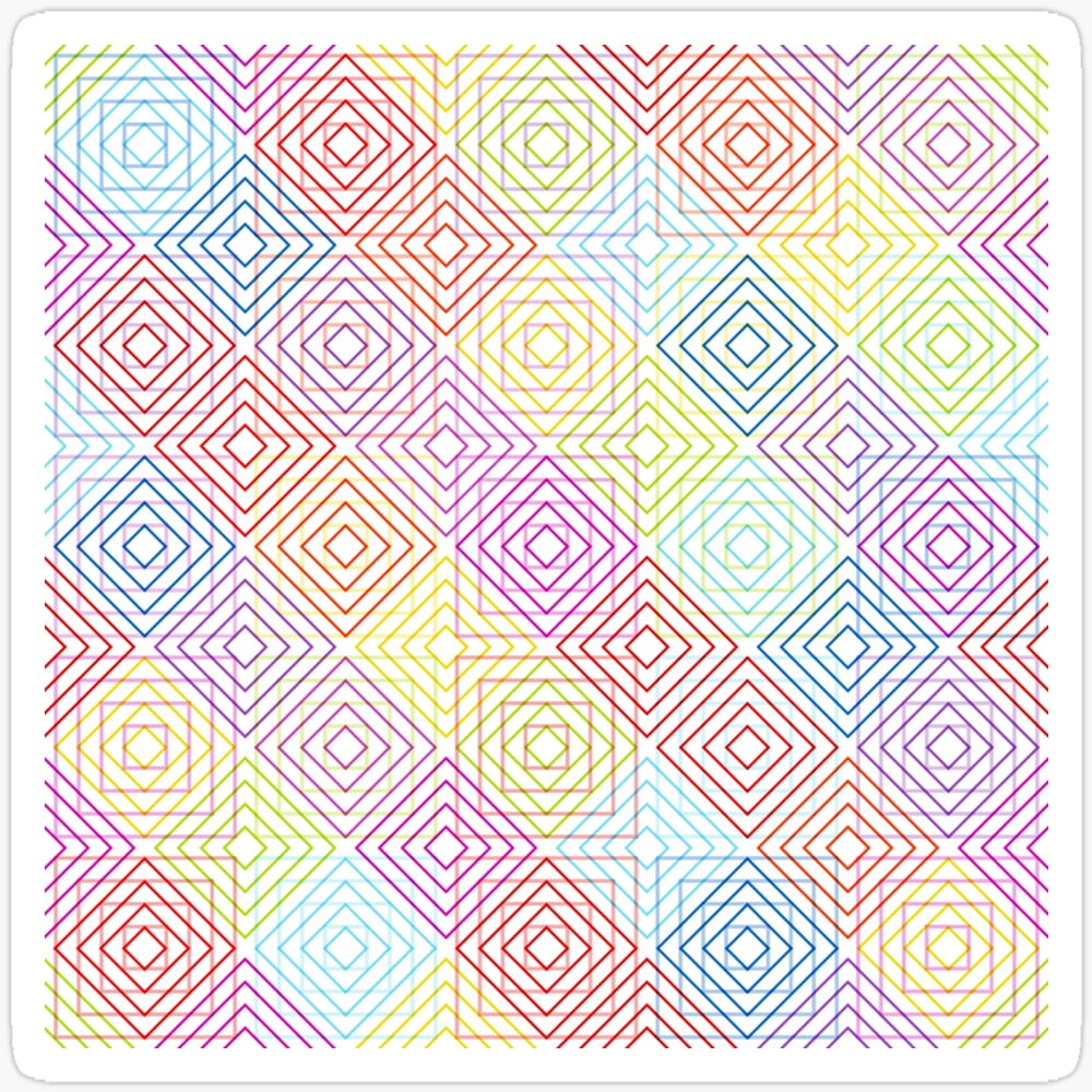 Optical Illusion Rainbow Pattern Sticker Phone Decal Water Bottle ...