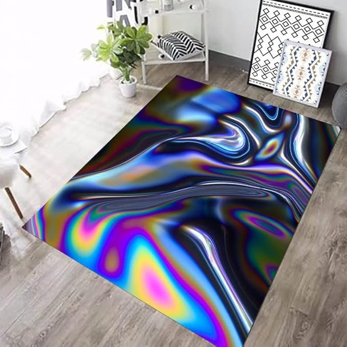 Optical Illusion Rug - Liquid 3D Colorful Area Rug - 3D Rugs Optical ...