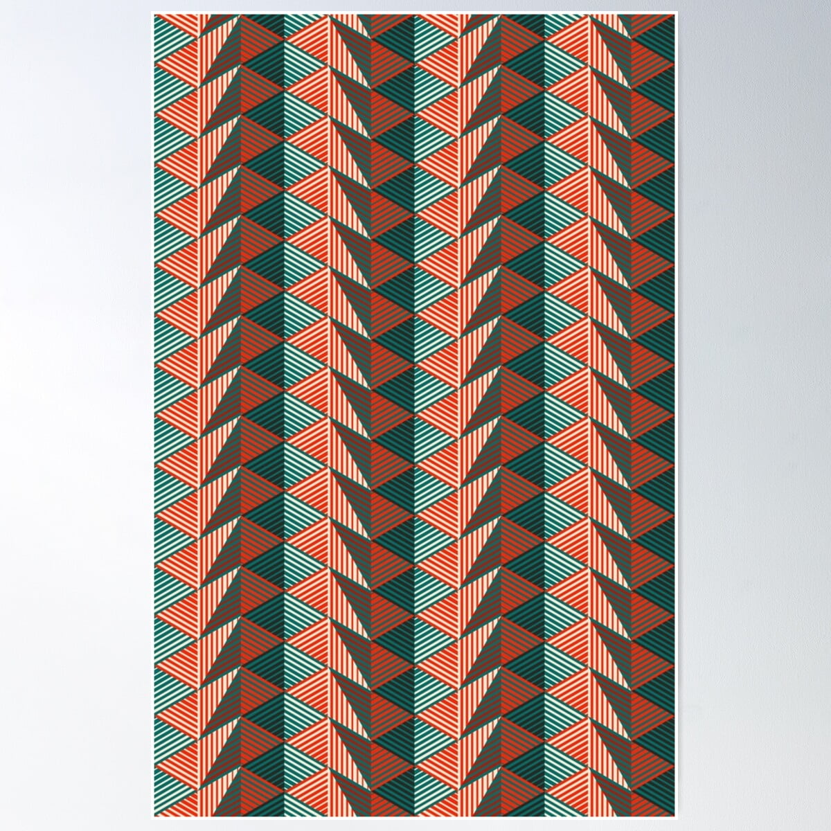 Optical Illusion Triangles Pattern - "Bright Blood" Poster Wall Art ...
