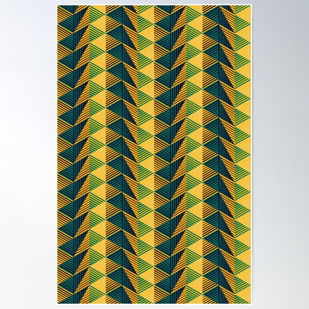 Optical Illusion Triangles Pattern - "Warm Green" Poster Wall Art ...