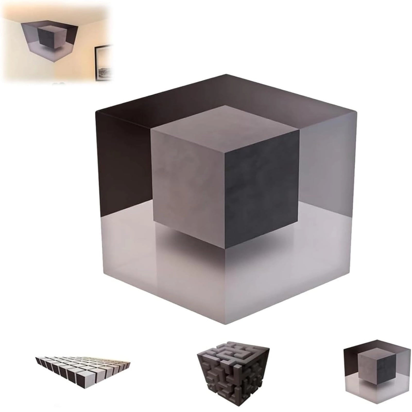 Optical Illusion Wall Art – 3D Corner Wall Decal – Impossible Corners ...