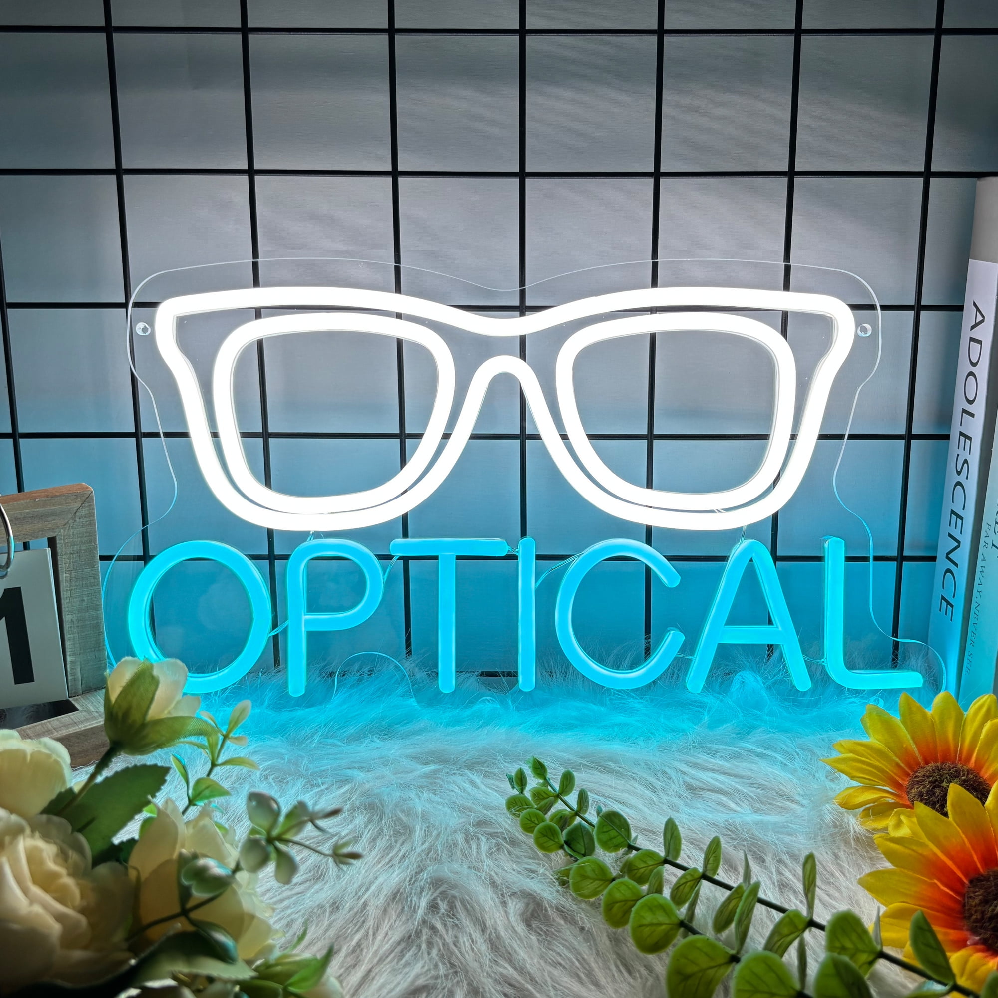 Optical Neon Sign for Wall Decor Optical LED Light Up Sign Eyeglass ...