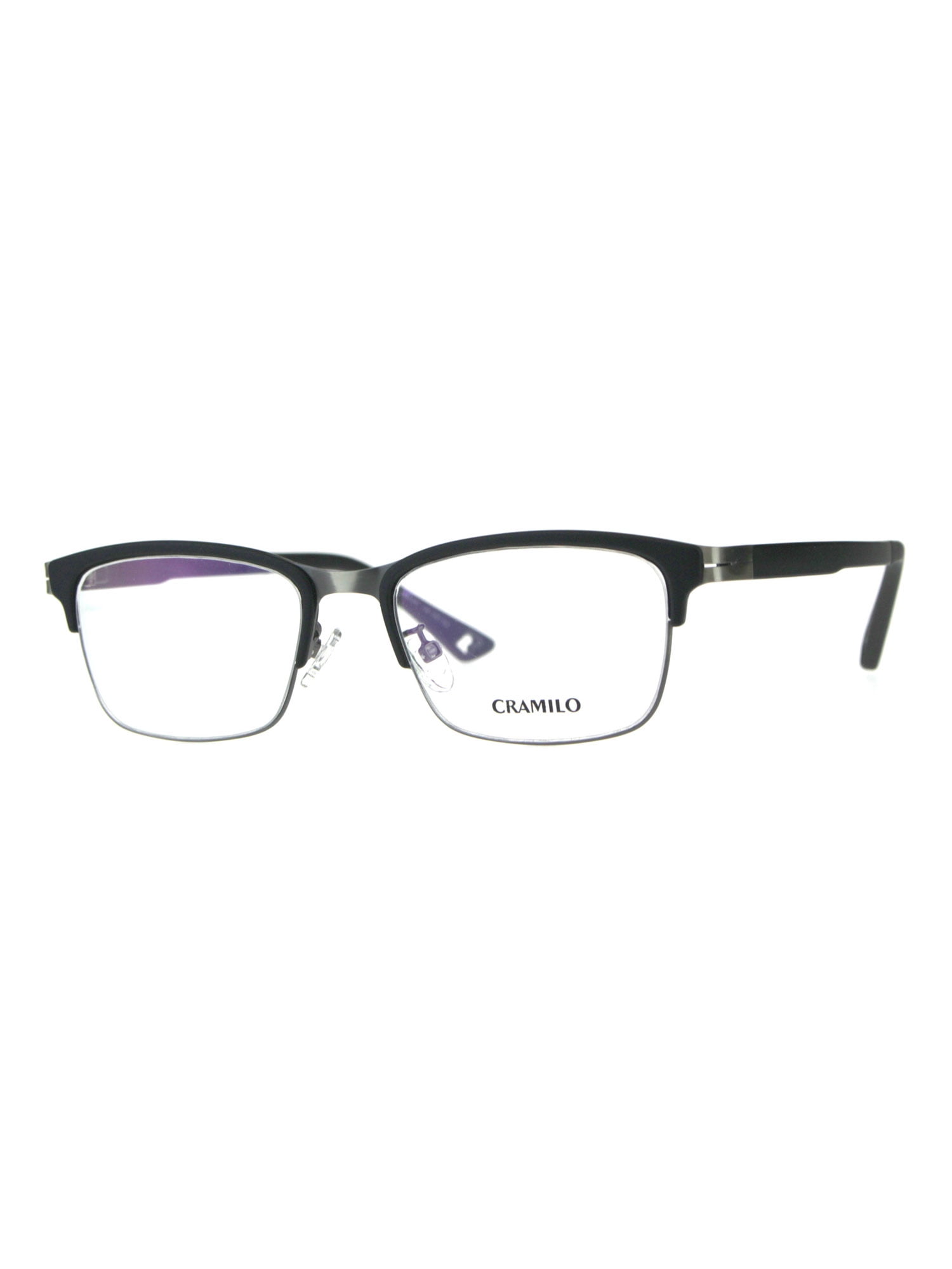 Optical Quality Metal Half Rim Narrow Rectangular Eyeglasses Frame ...
