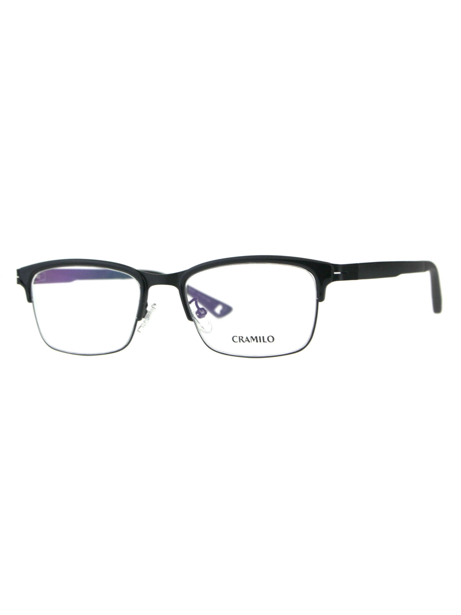 Optical Quality Metal Half Rim Narrow Rectangular Eyeglasses Frame ...