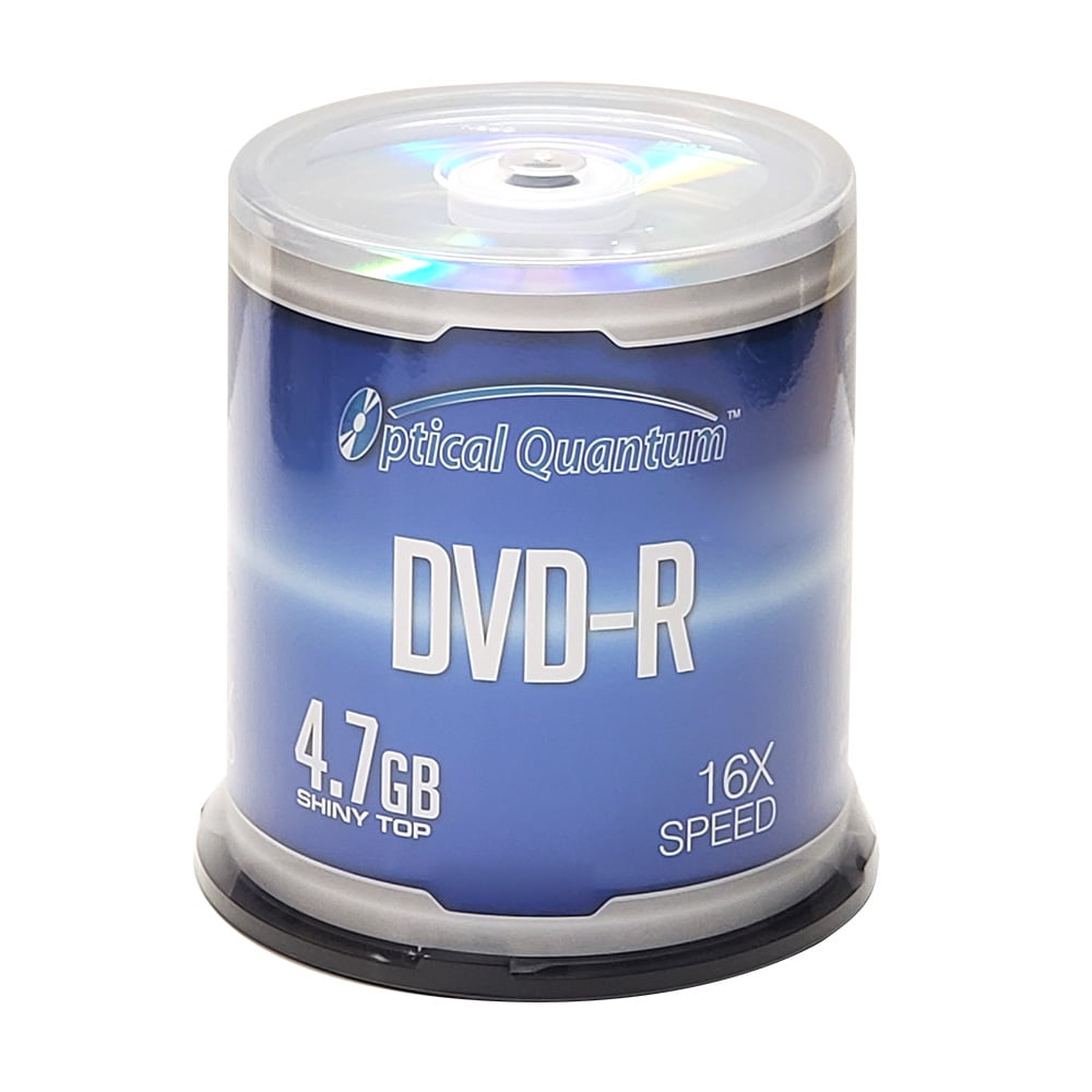Optical Quantum DVD-R 4.7gb 16x Shiny Silver Top Blank Discs 100-pack ...