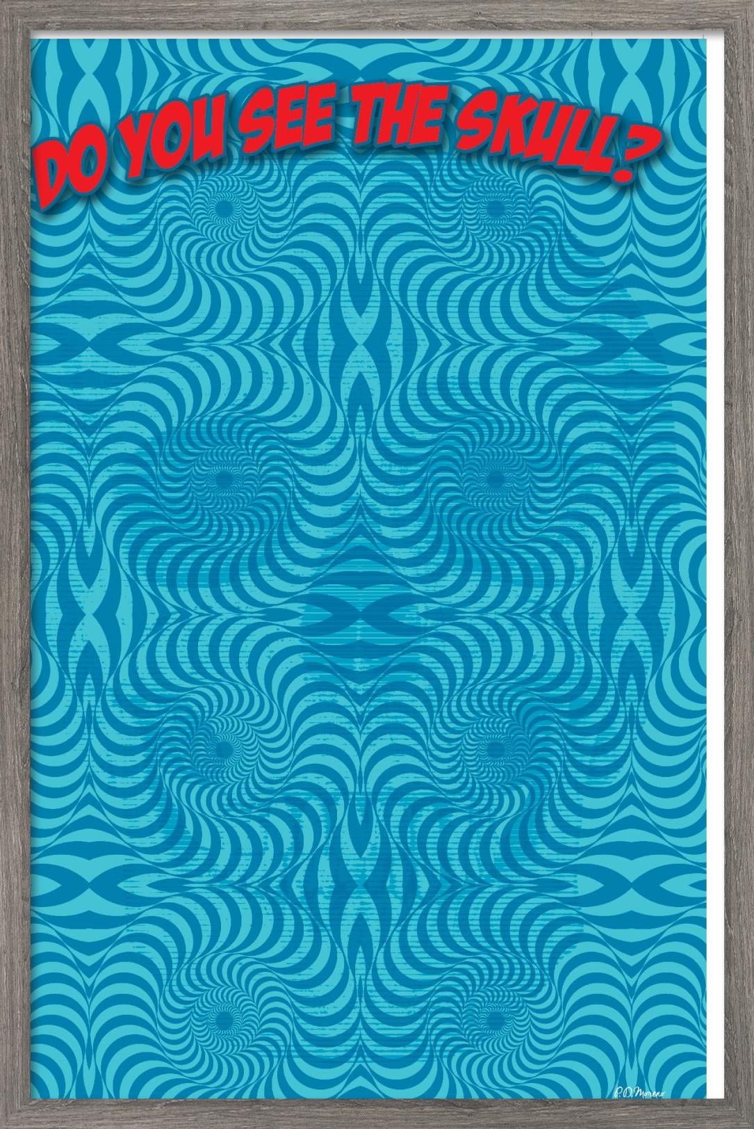 Optical - Skull Wall Poster, 14.725" x 22.375", Framed - Walmart.com