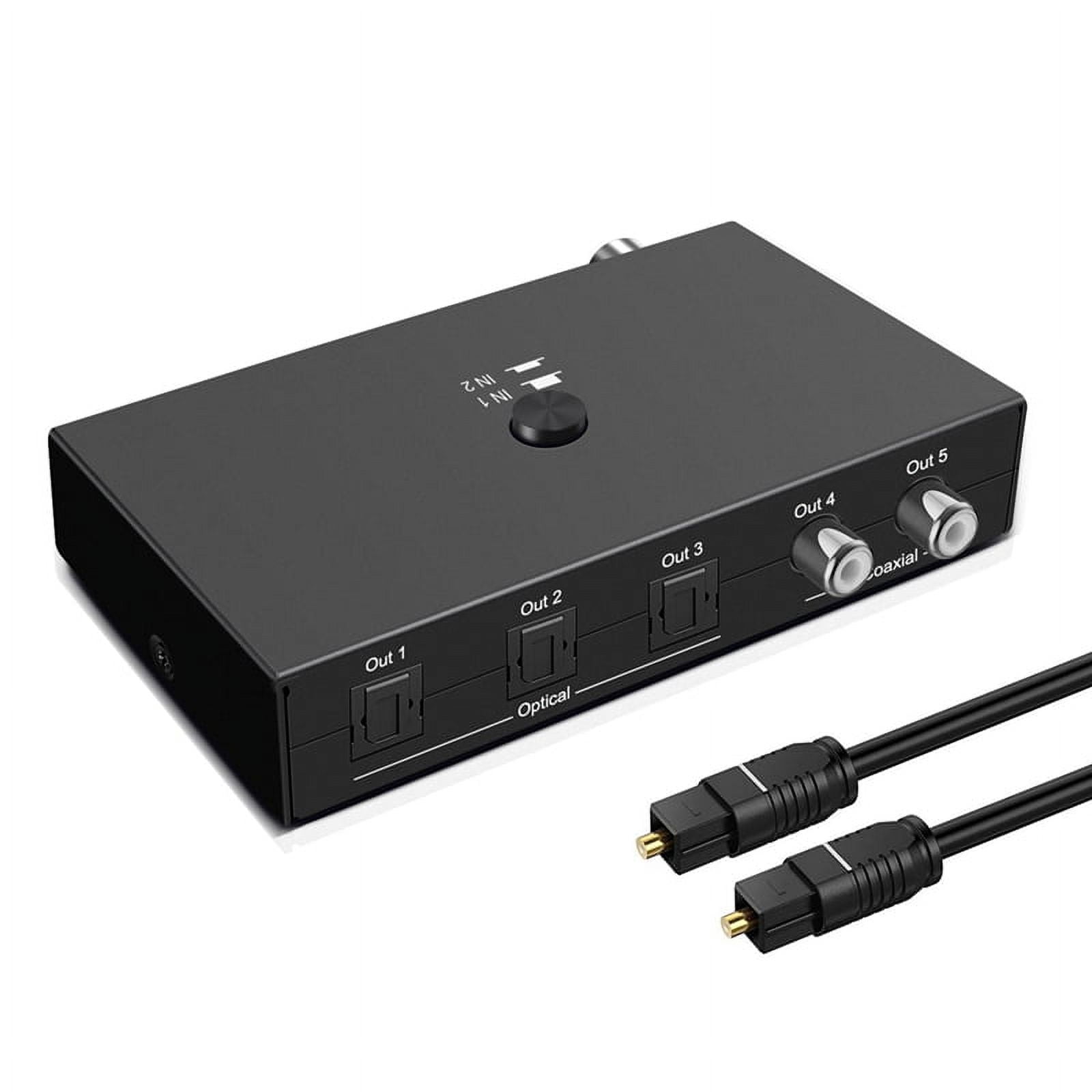 Optical Switcher Digital Audio Splitter 2 in 4 Out New - Walmart ...