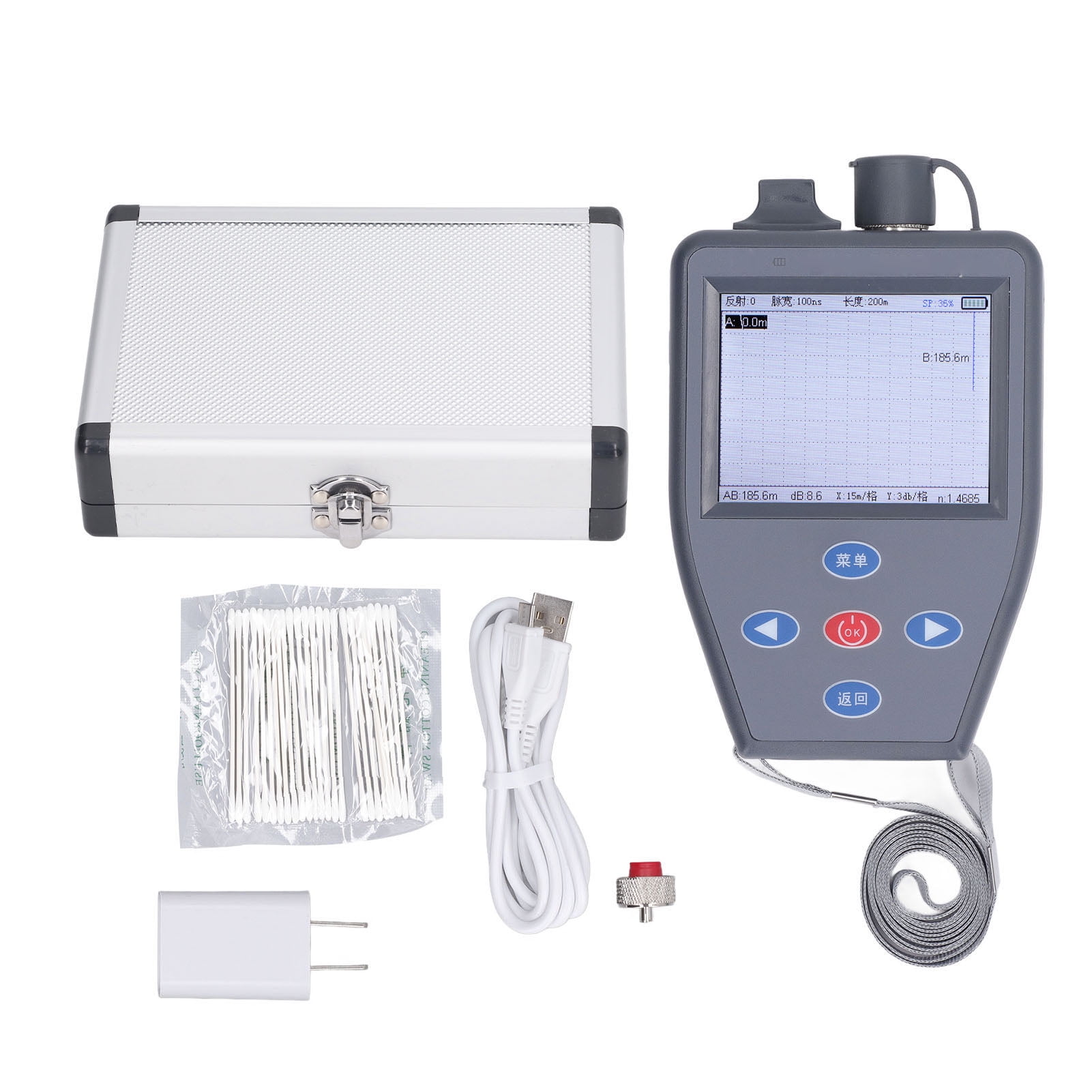 Optical Time Domain Reflectometer OTDR 4 in 1 Optic Fiber Tester Power ...