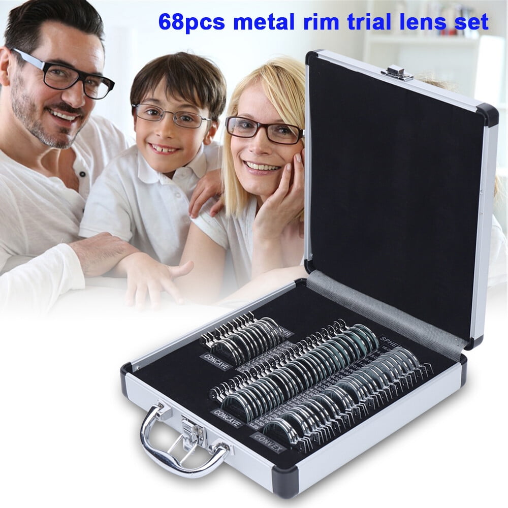 Optical Trial Lens Set 68pcs Metal Rim Optometry Kit Box with Aluminium ...