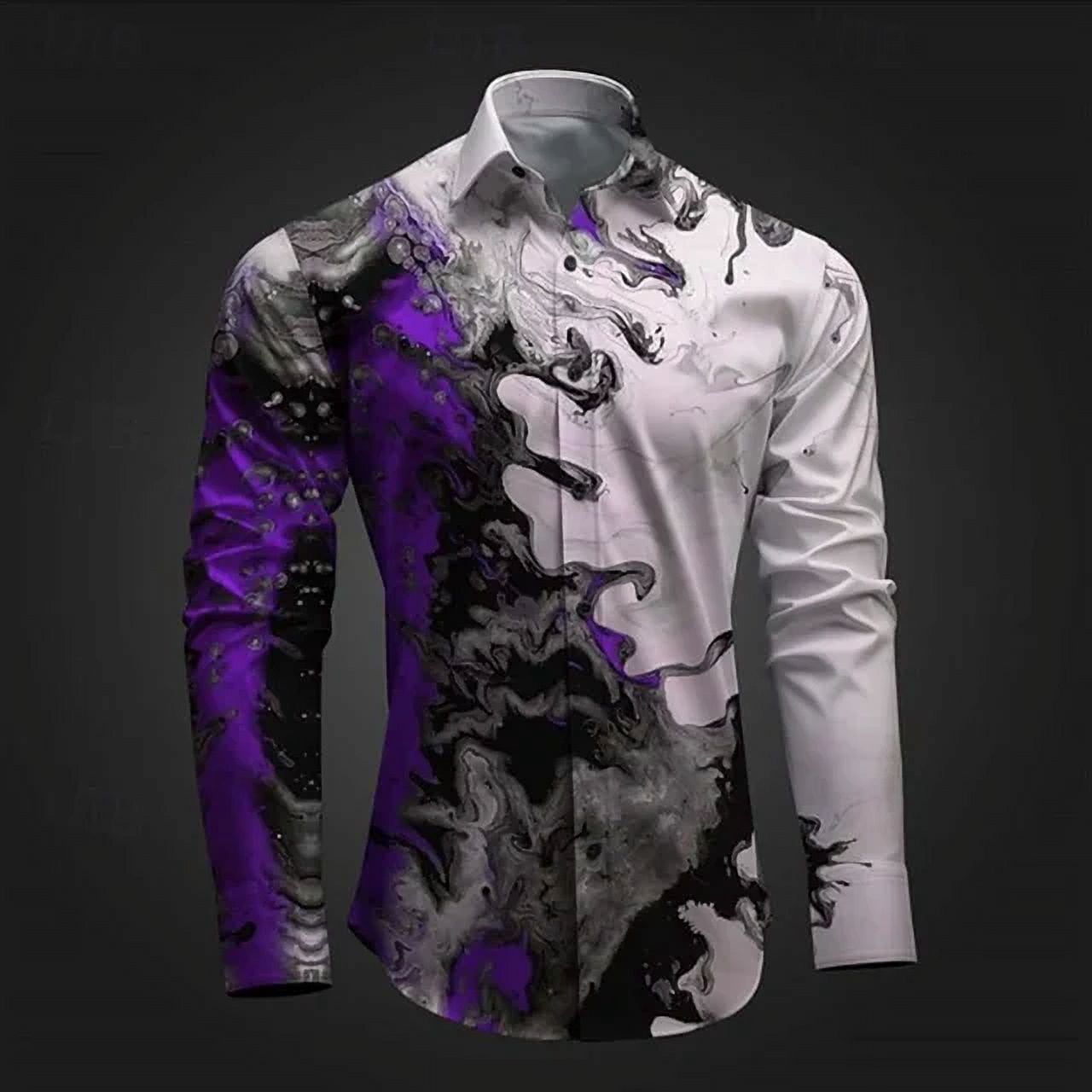 Optical illusion men's casual shirt 3D printing party street vaion ...
