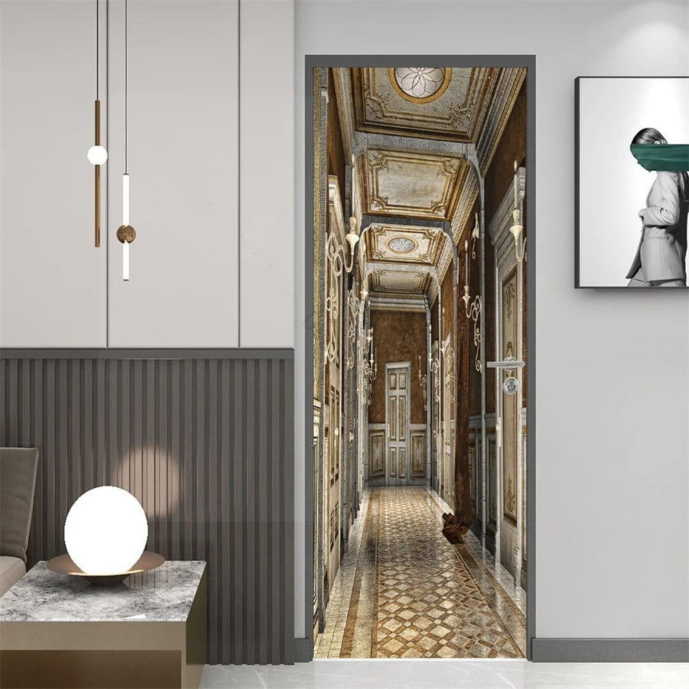 Optical n Vinyl Door Sticker Doors Wallpaper Stickers Porte Autocollant ...