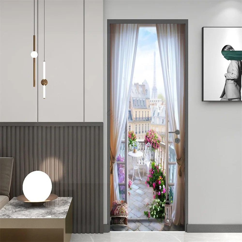 Optical n Vinyl Door Sticker Doors Wallpaper Stickers Porte Autocollant ...