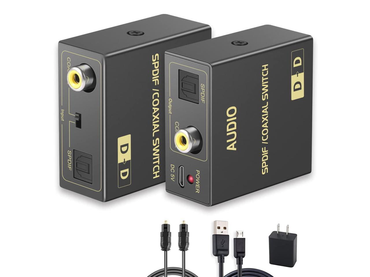 Optical to Coaxial or Coaxial to Optical Digital Audio Converter, Bi ...