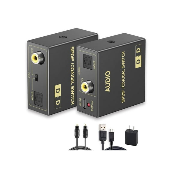 Optical to Coaxial or Coaxial to Optical Digital Audio Converter, Bi ...
