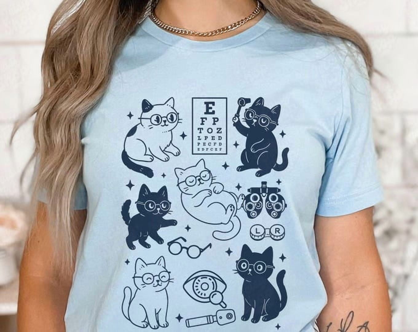 Optician Cat Shirt, Cat Ophthalmologist Shirt, Optician Staff Student ...