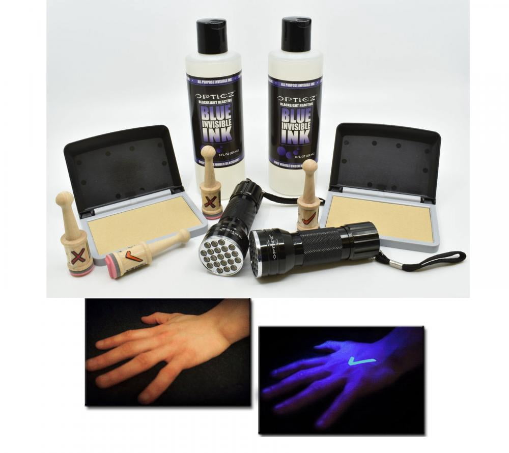 Opticz UV Blacklight Reactive Invisible Blue Ink Security Kit ...