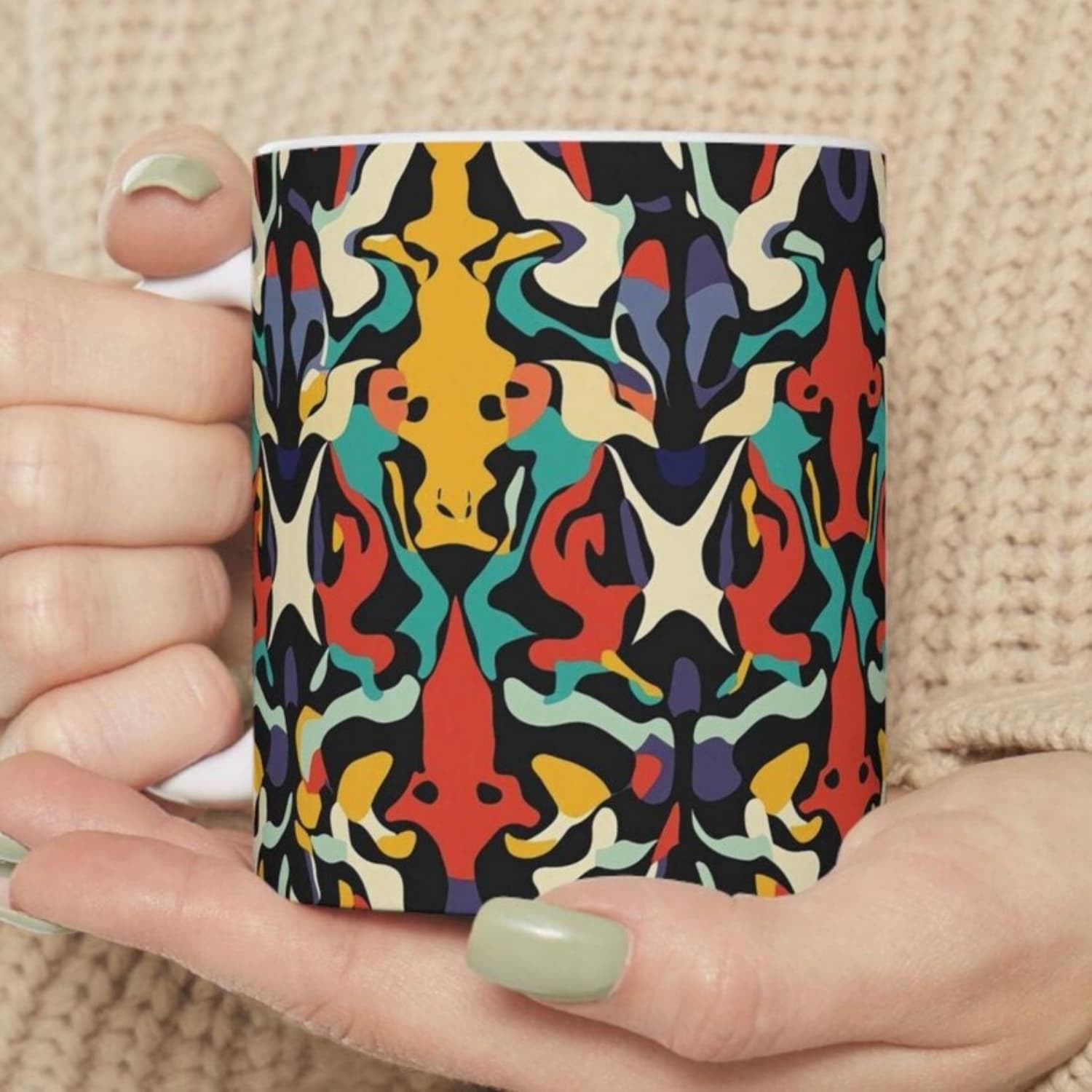 Optil Illusion Mug - Unique Coffee Cup, Tea Mug, Mind-Bending Drinkware ...