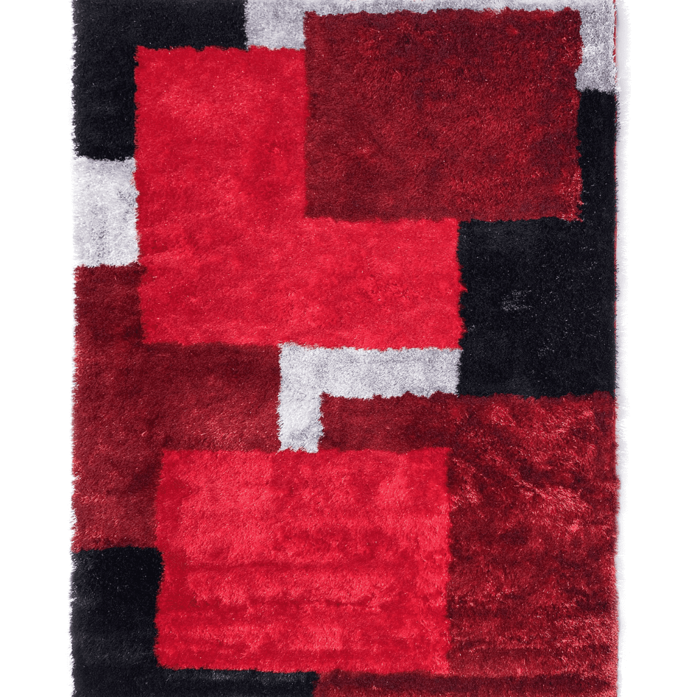 Optima Red And Black 8x10 ft Shag Area Rug - Walmart.com