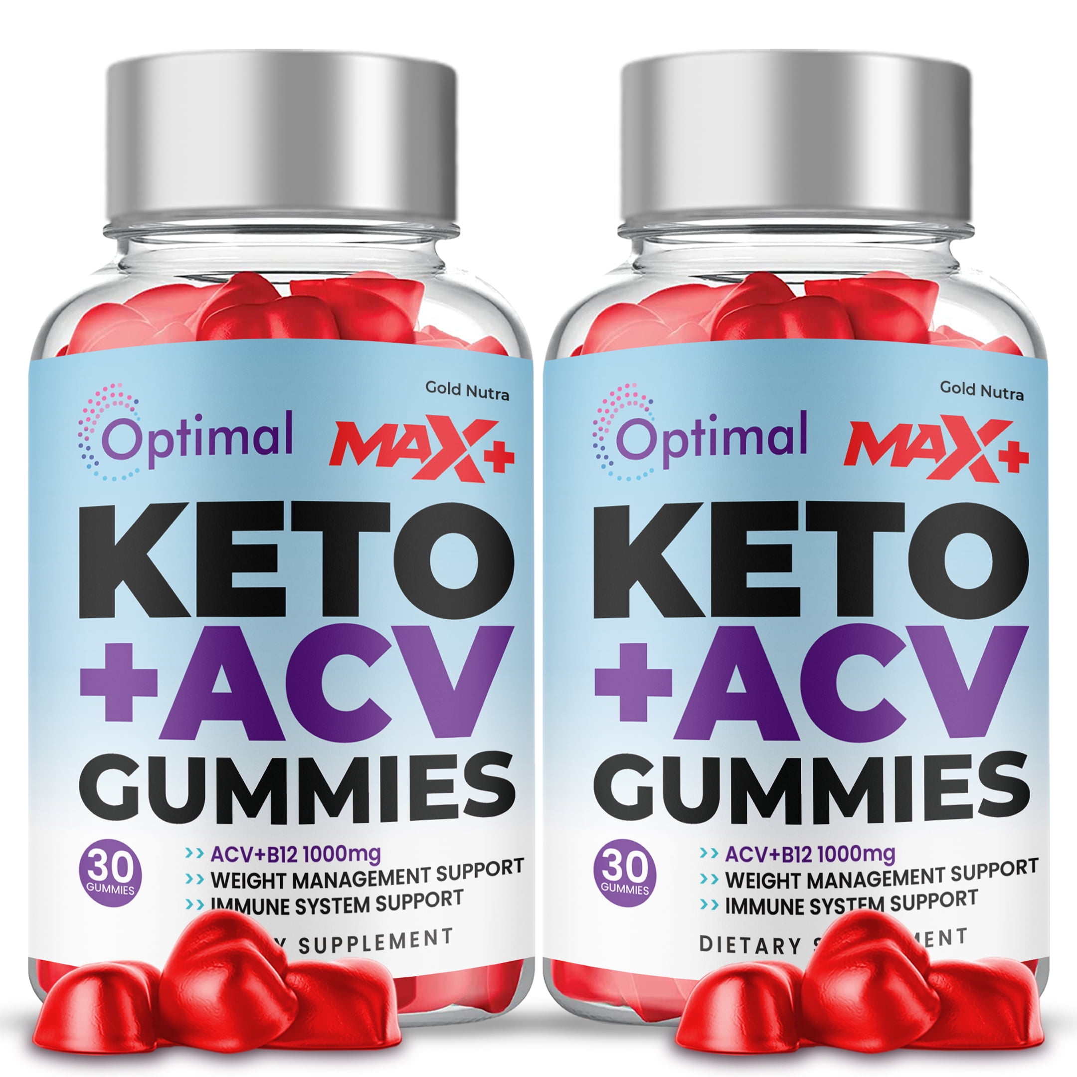 Optimal Max + Keto Gummies, Optimal Gummies with Apple Cider Vinegar, 2 ...