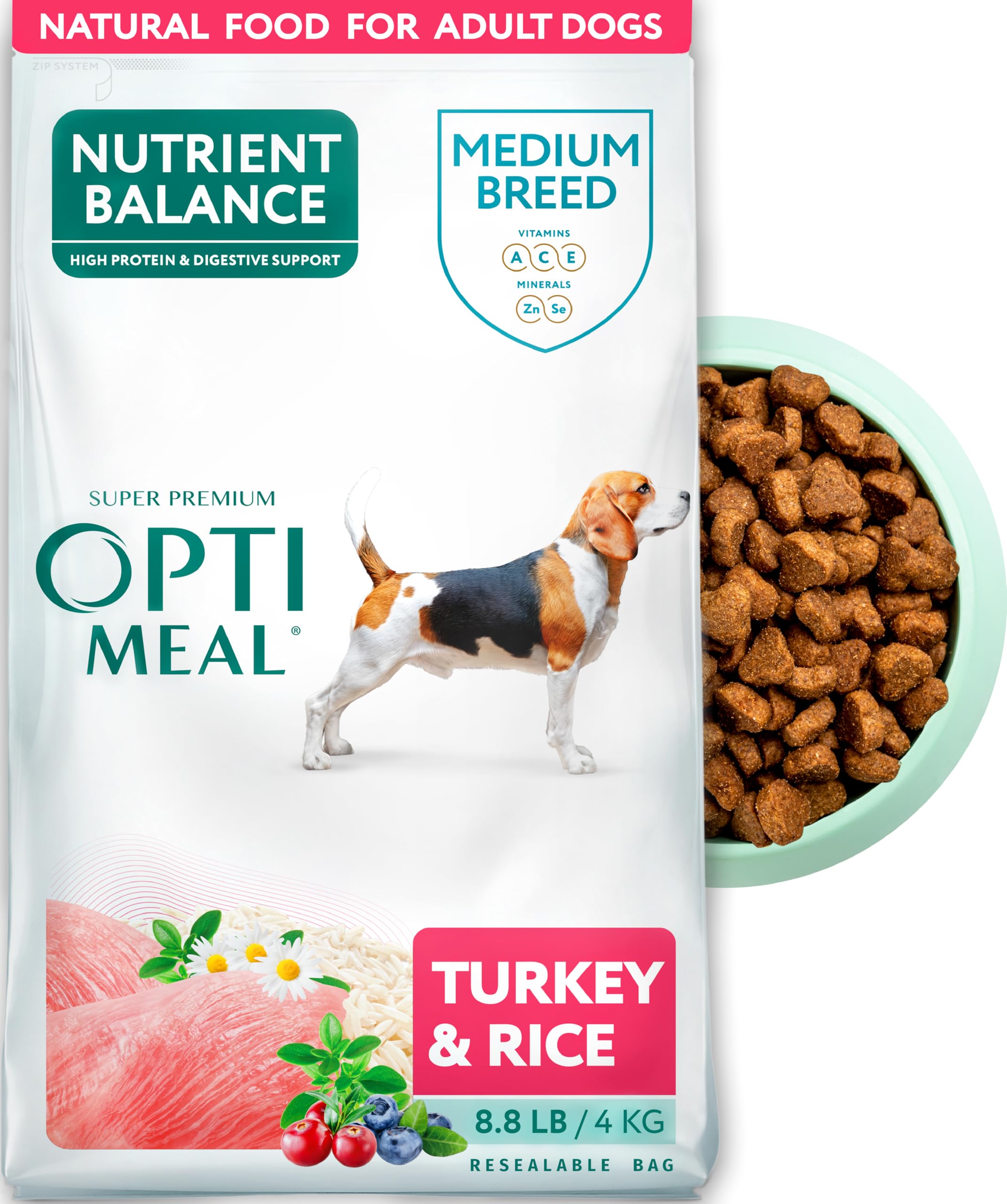 Optimeal Dry Dog Food IRF13 for Medium Dogs - High-Protein to Support ...