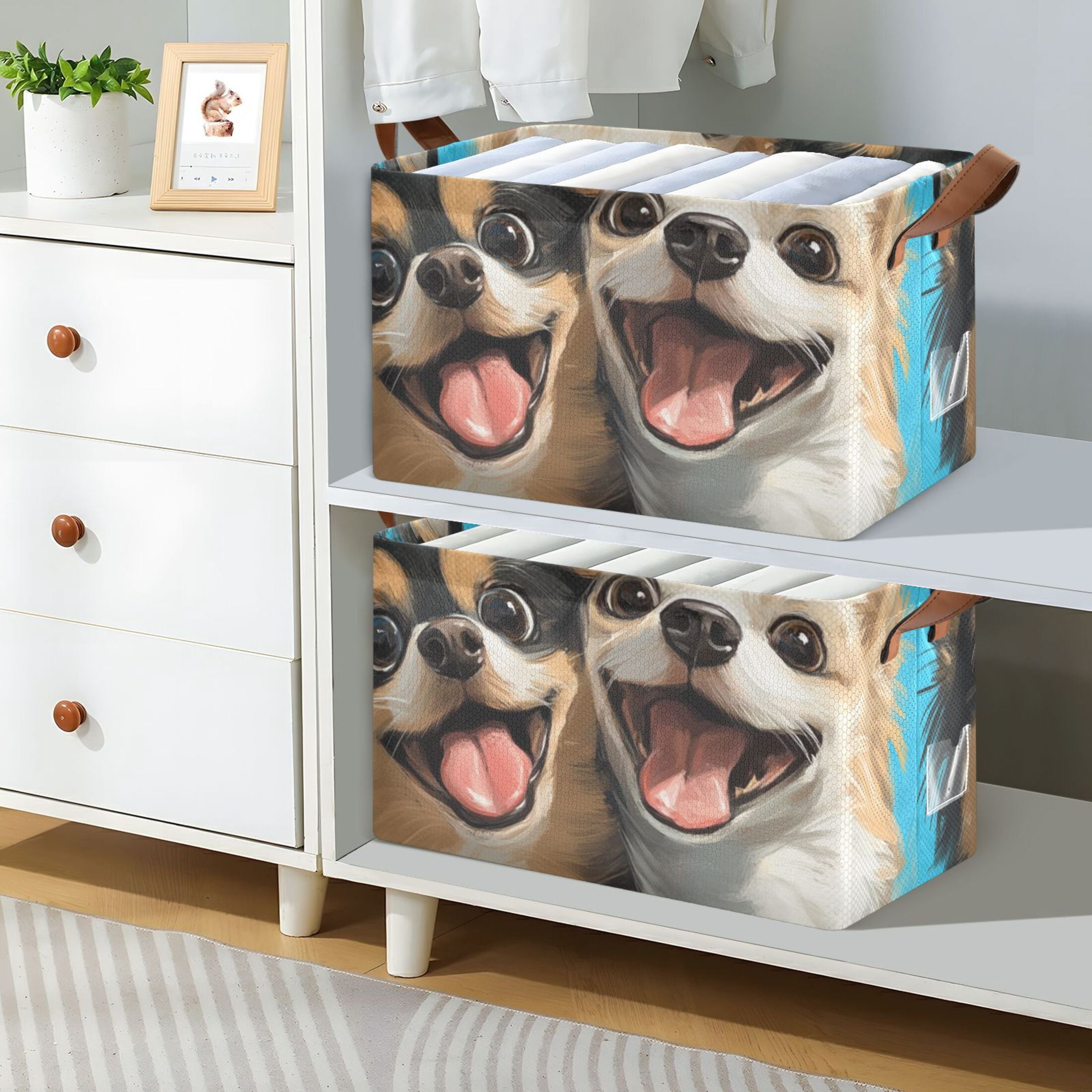 Optimistic Dogs Foldable Storage Large Fabric Storage Baskets Organizer ...