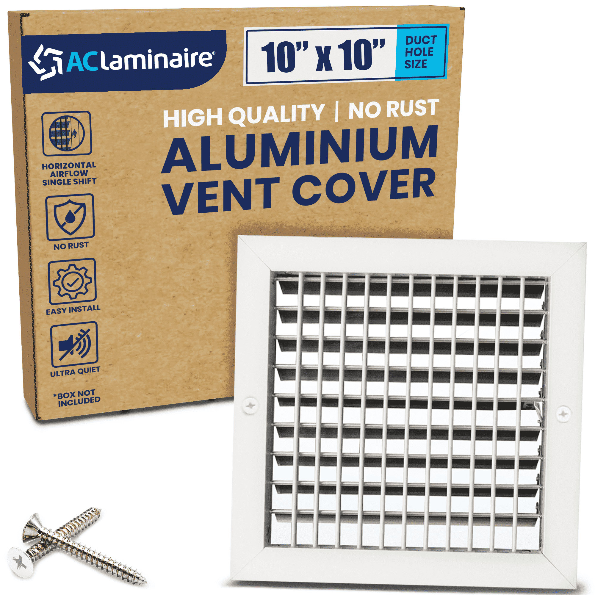 10x10 Vent Cover, Aluminum Supply Wall Vent, Multi-Shutter, High ...