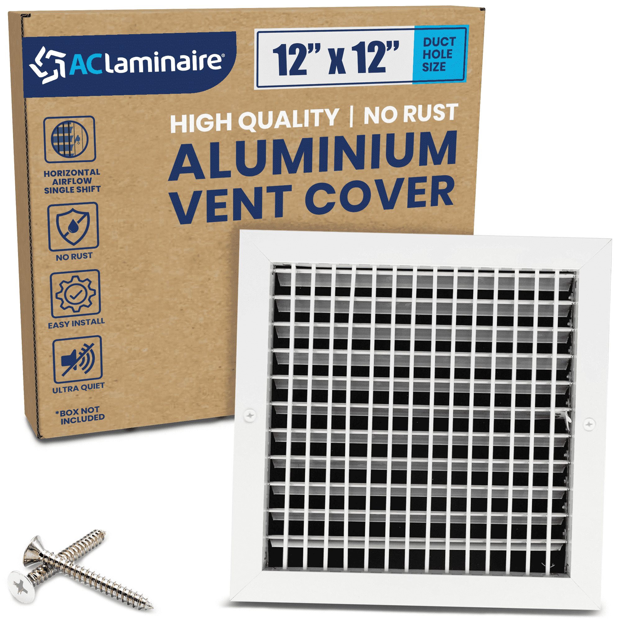 12x12 Vent Cover, Aluminum Supply Wall Vent, Multi-Shutter, High ...
