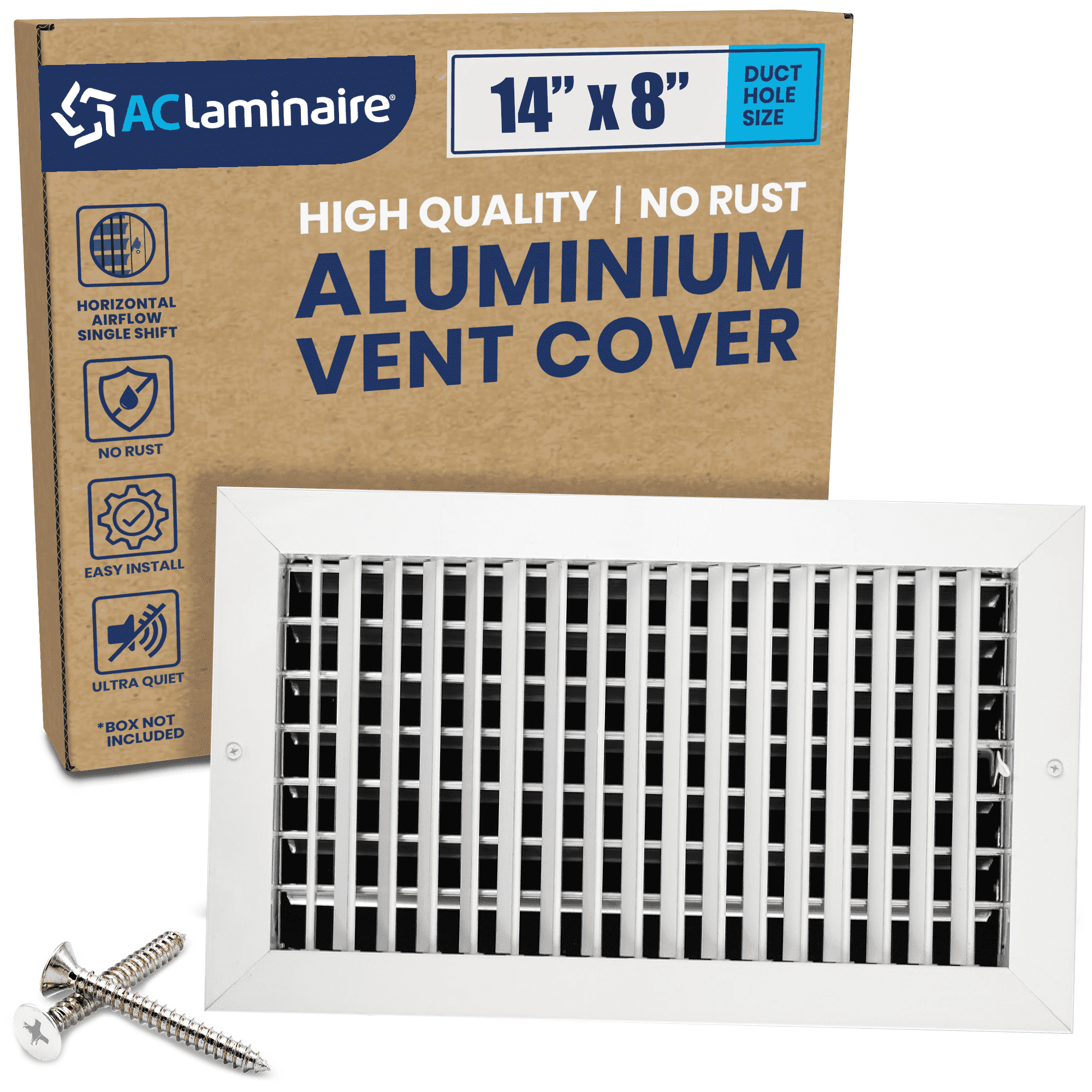 14x8 Vent Cover, Aluminum Supply Wall Vent, Multi-Shutter, High Airflow ...