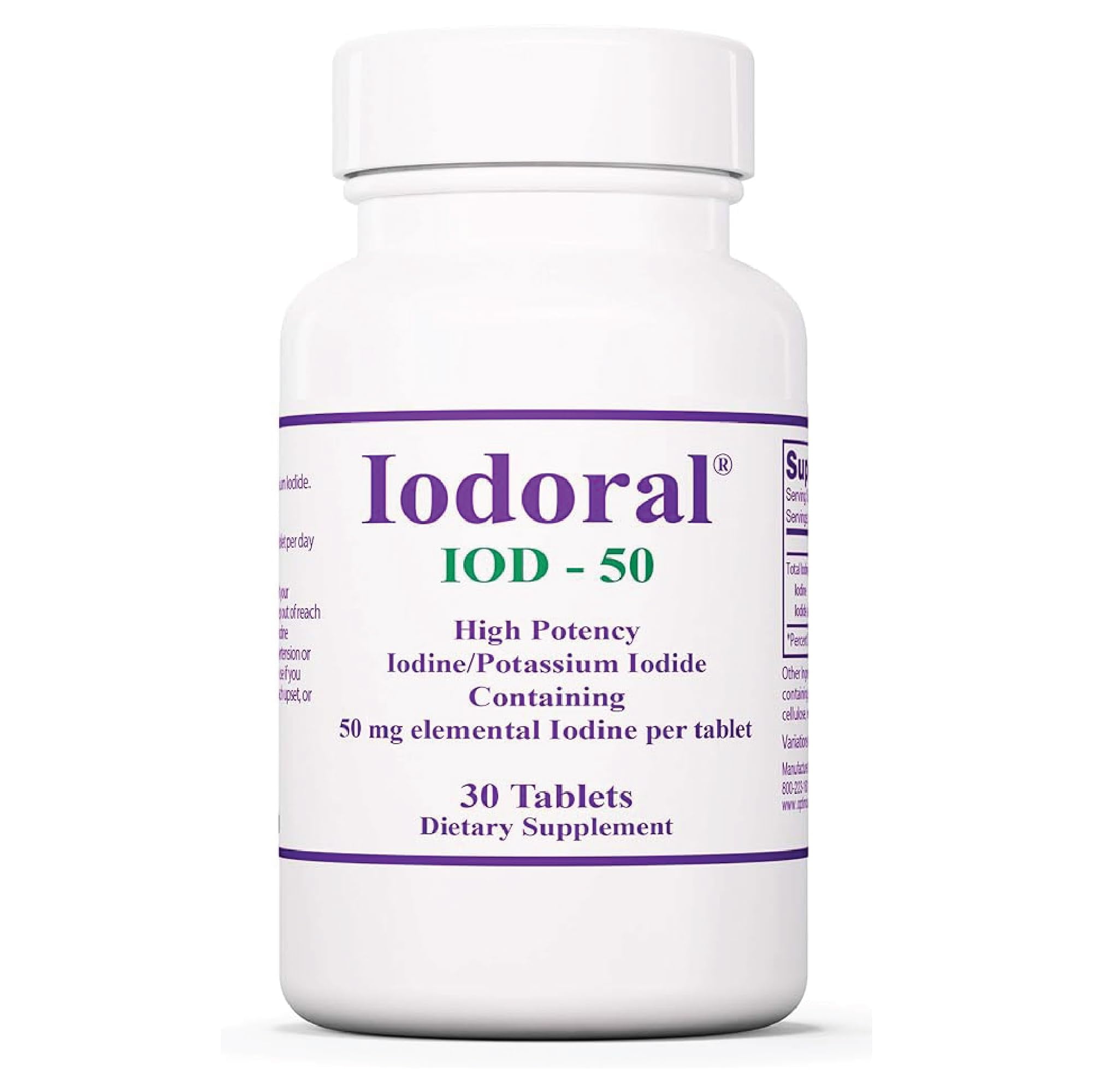 Optimox Iodoral 50 mg Supplement - Potassium Iodide Tablets, High ...