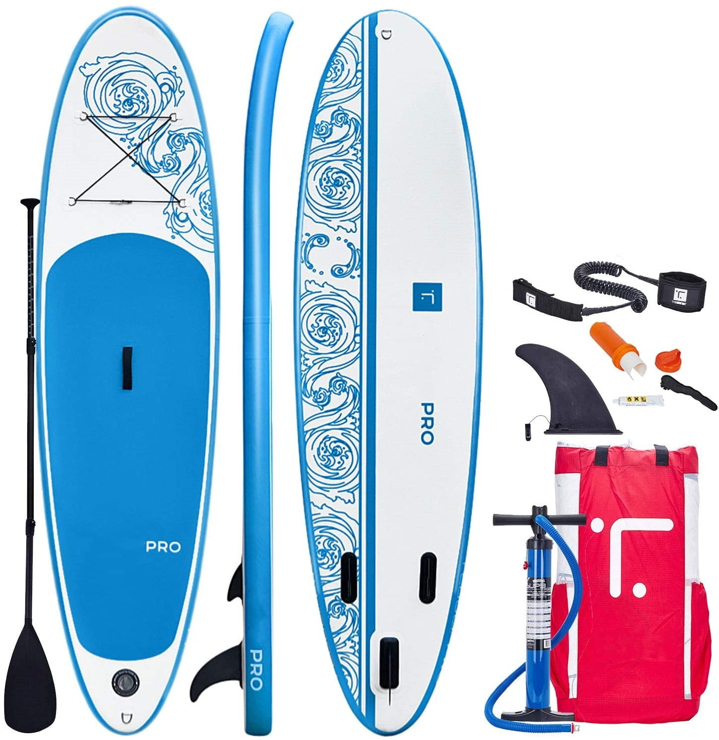 Optimum 10' Inflatable Stand Up Paddle Board, Wide Stable Design ...