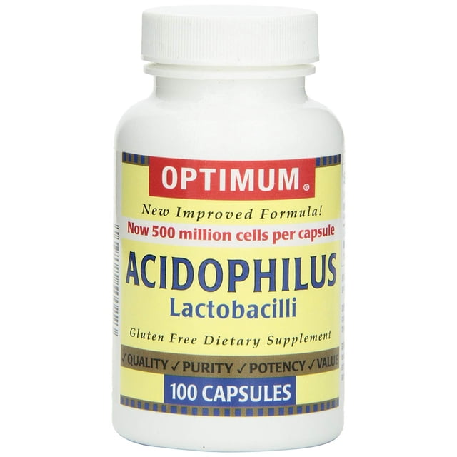 Optimum Probiotics Acidophilus Lactobacilli Capsules for Digestive ...