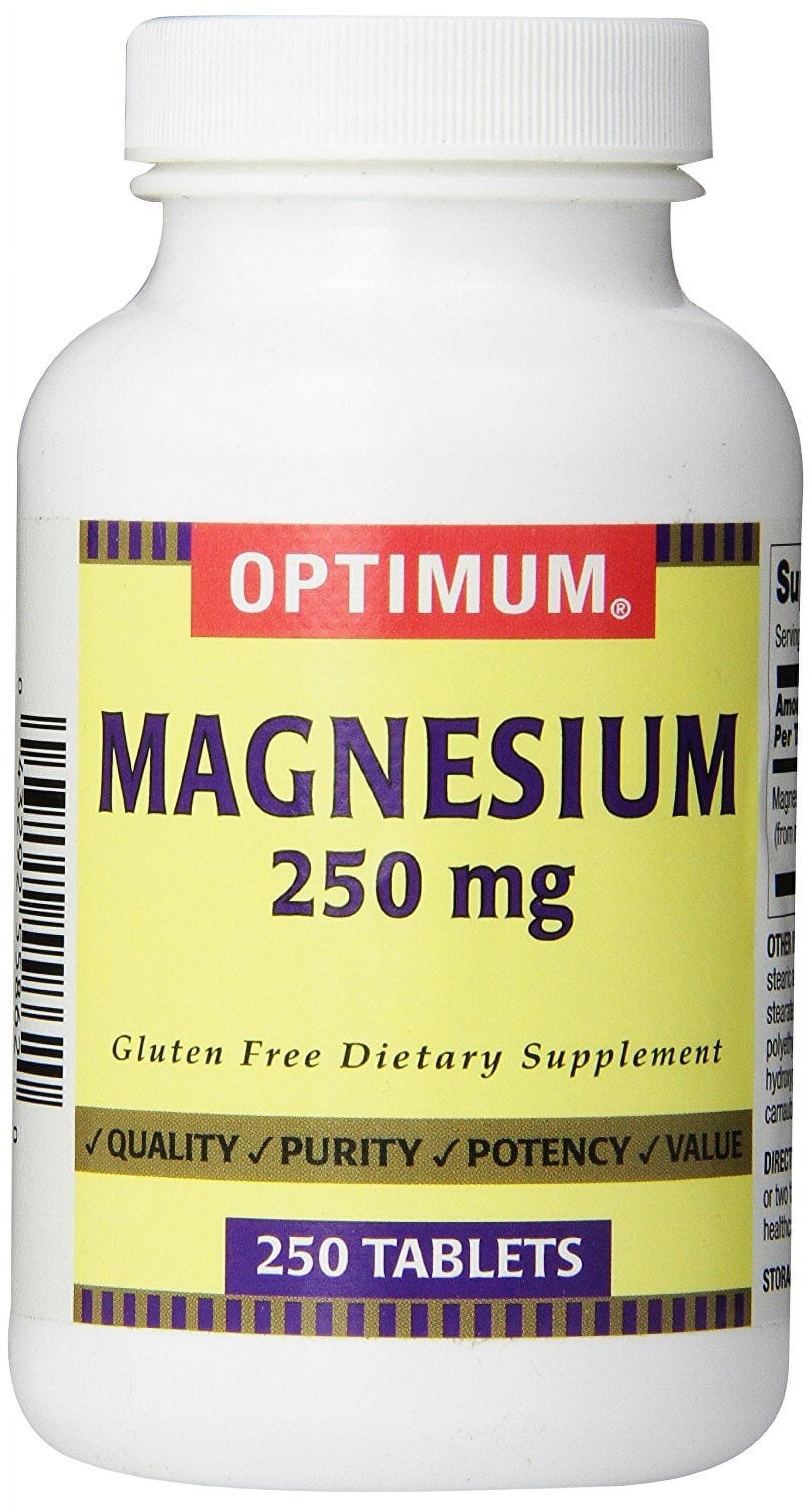 Optimum Magnesium Tablets, 250 mg, 250 Count - Walmart.com
