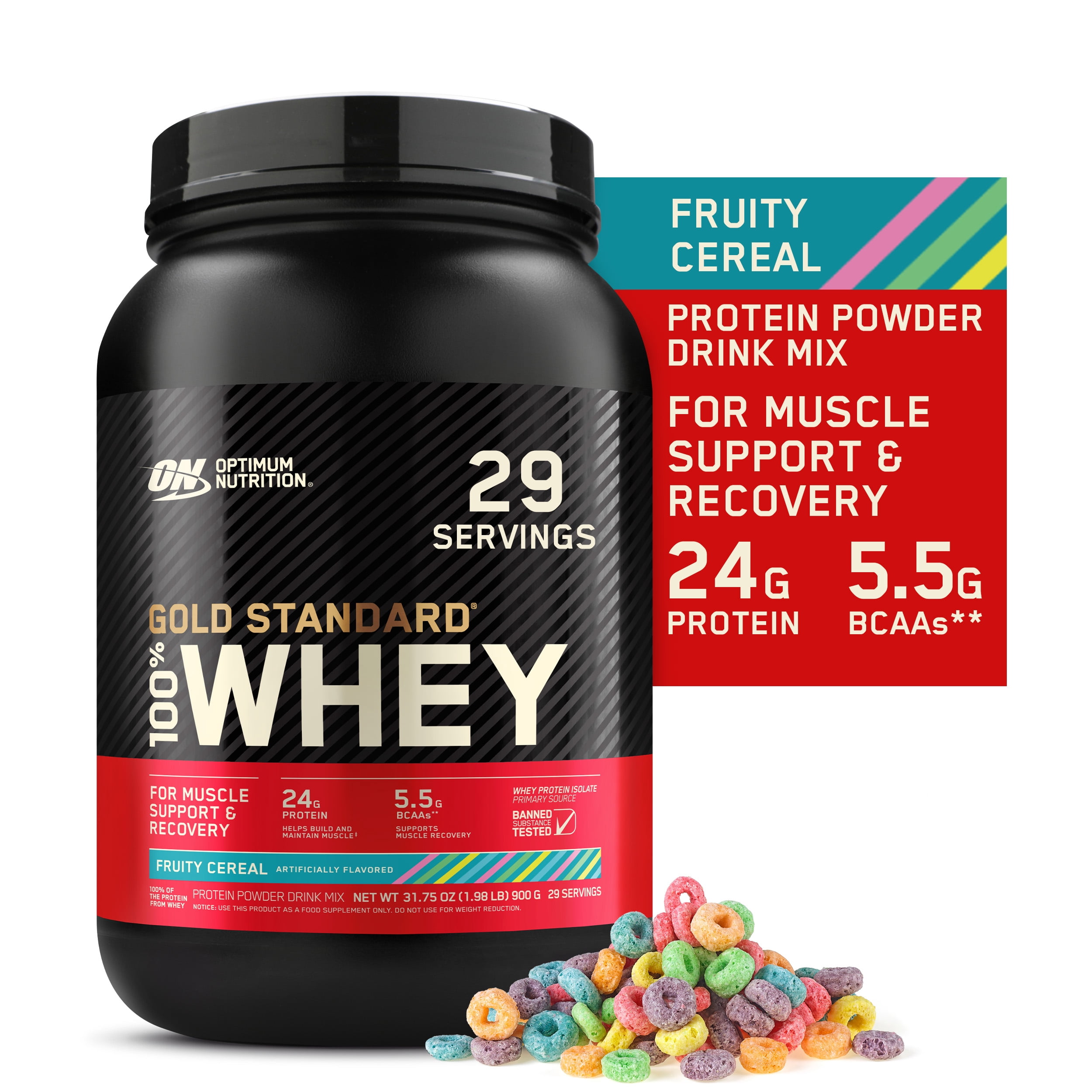 Optimum Nutrition 100% Gold Standard Whey Fruity Cereal, 2lb - Walmart.com