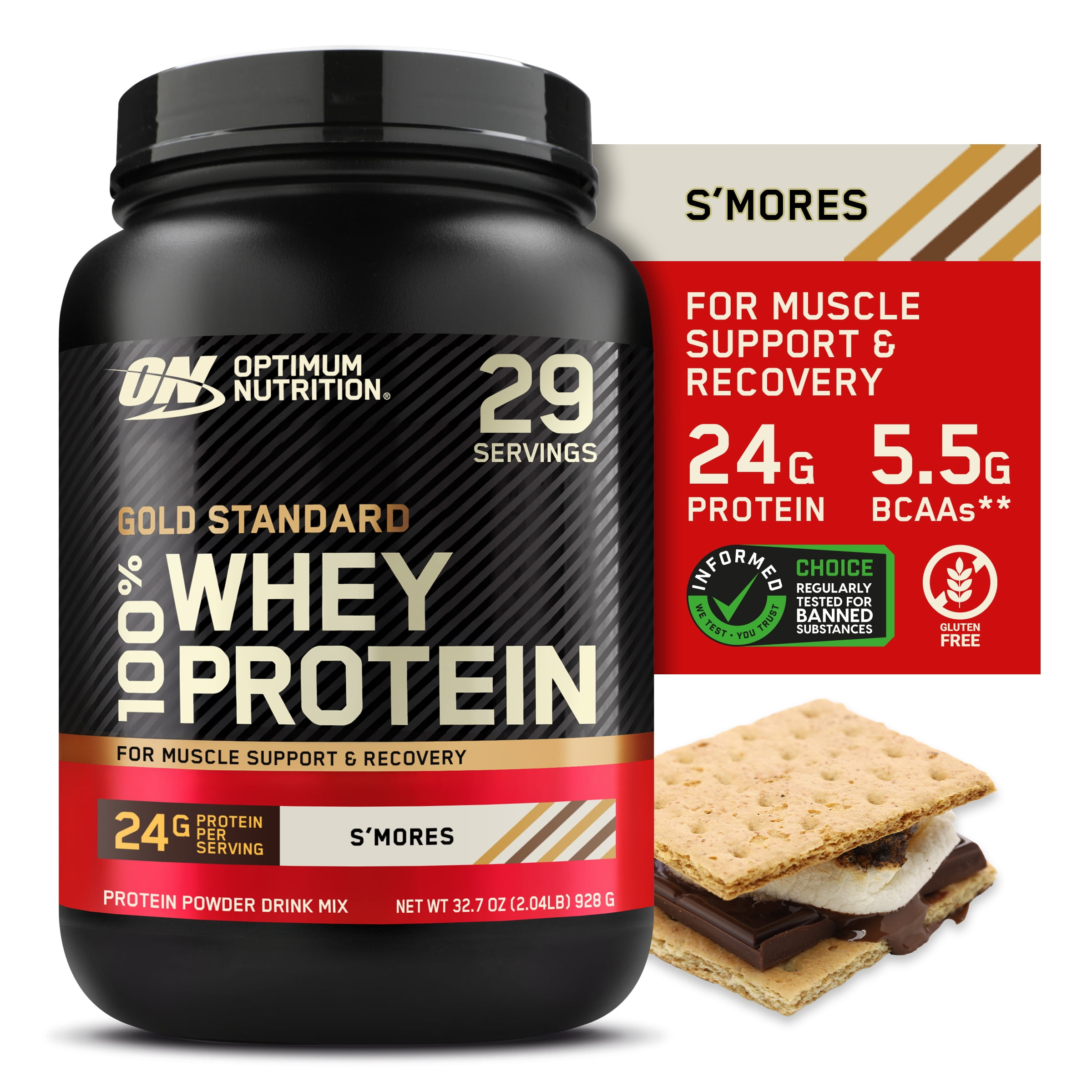 Optimum Nutrition 100% Gold Standard Whey Smores 2lb - Walmart.com