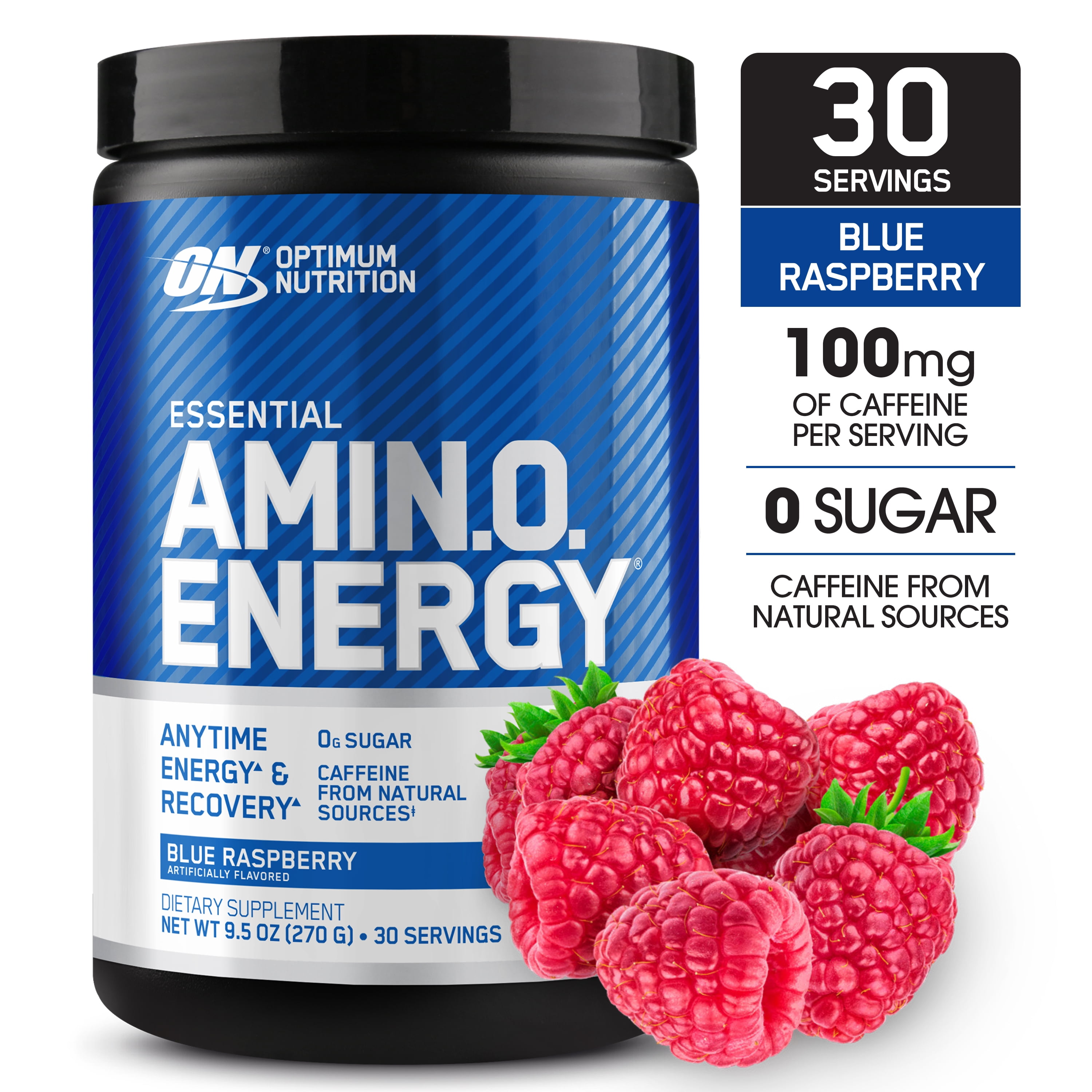 Optimum Nutrition Pre-Workout, Essential Amino Energy, Blue Raspberry ...