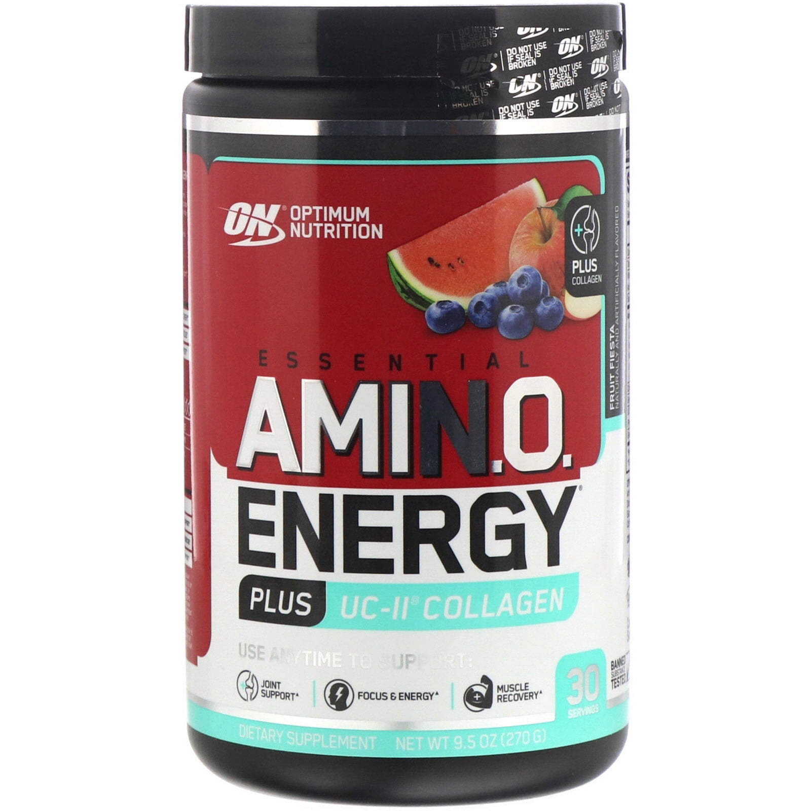 Optimum Nutrition Amino Energy Plus UC-II Collagen Powder, Fruit Fiesta ...