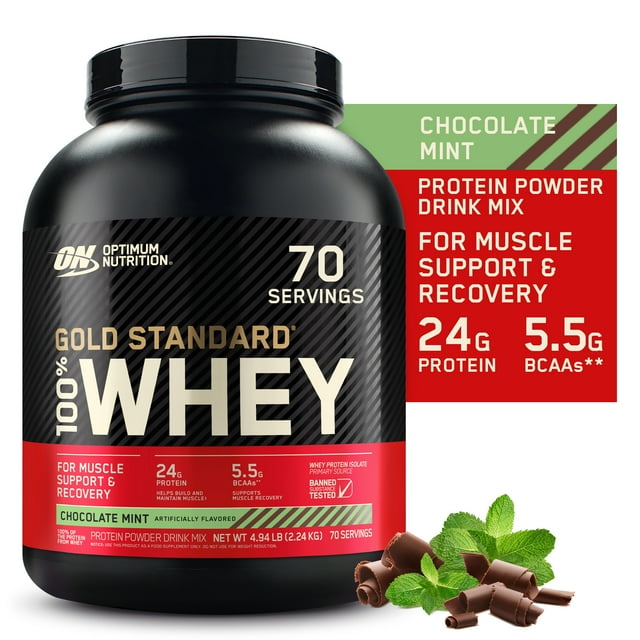 Optimum Nutrition 100% Whey Protein Isolate, Chocolate Mint, 4.94 lb ...