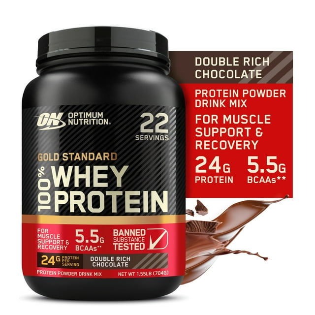 Optimum Nutrition, Gold Standard 100% Whey Protein Powder, Double Rich Chocolate 1.5lb Tub ...