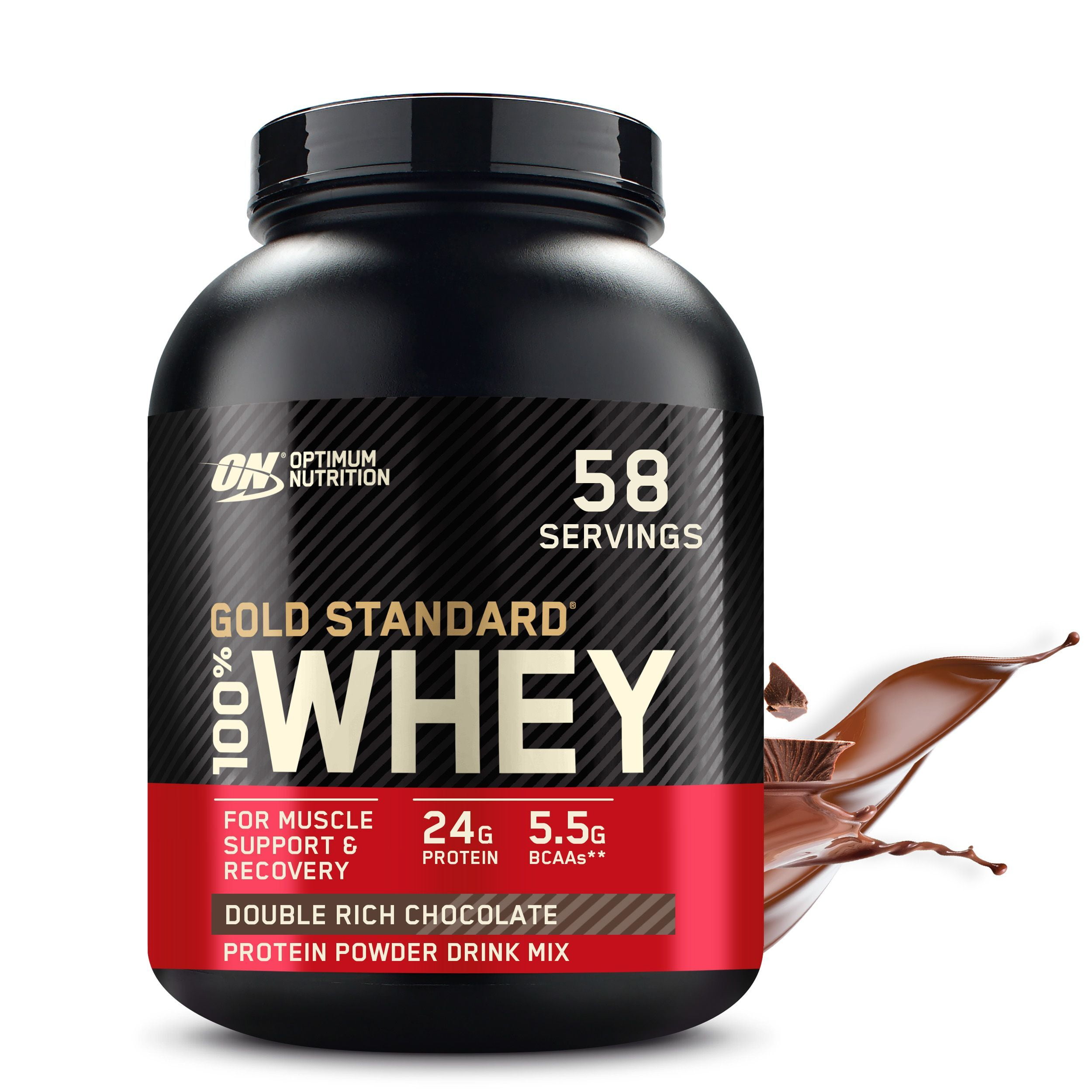 Optimum Nutrition, Gold Standard 100% Whey Protein Powder, Double Rich Chocolate, 58 Servings ...