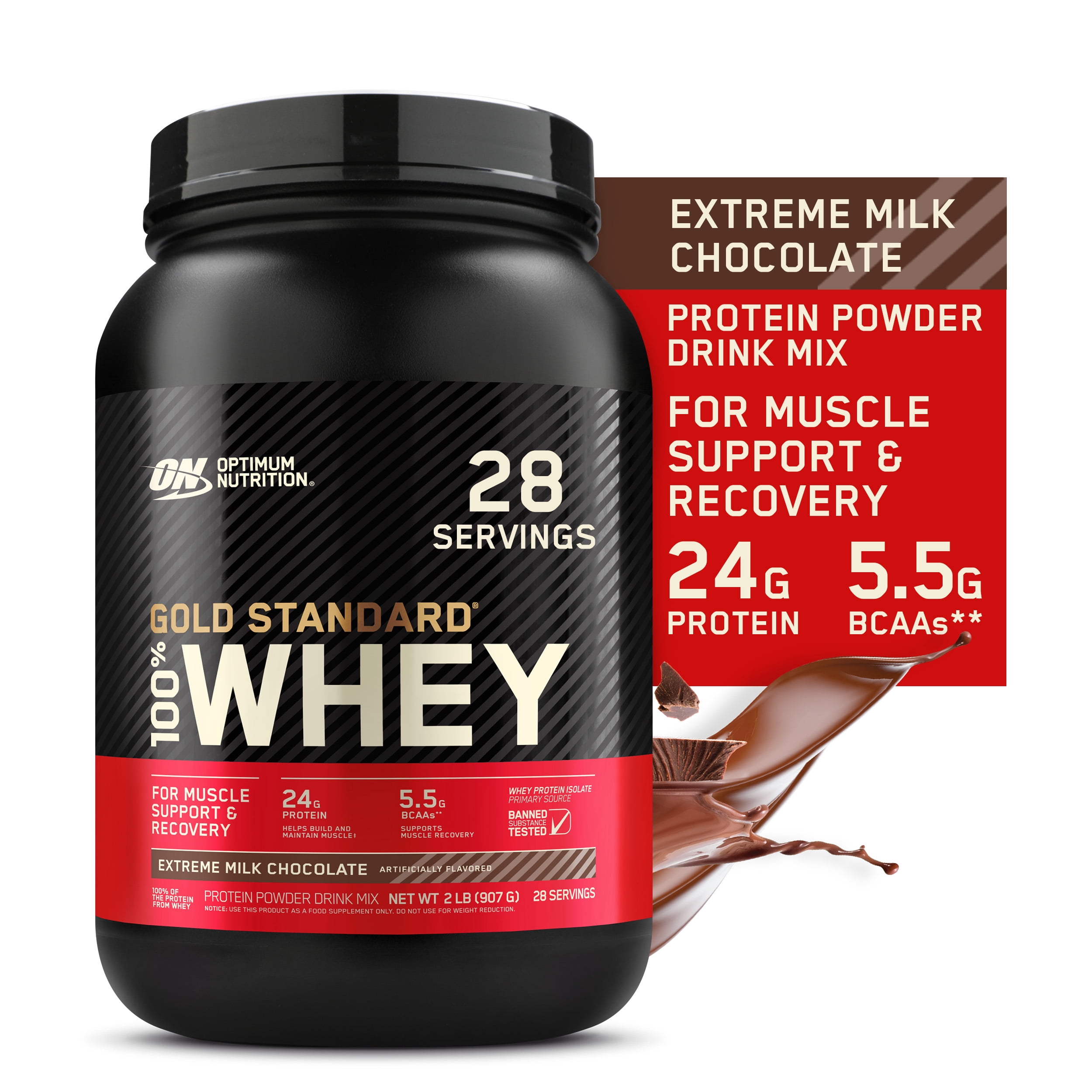 Optimum Nutrition Gold Standard 100% Whey Protein Powder, Extreme Milk ...