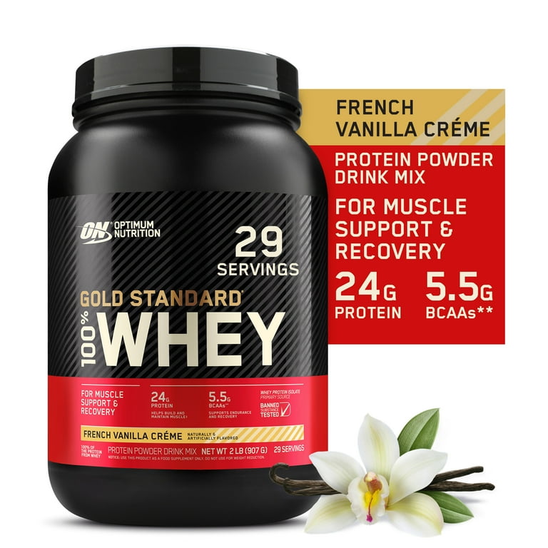 Optimum Nutrition Gold Standard 100 Whey Protein Powder French Vanilla Creme 2 lb 29 Servings